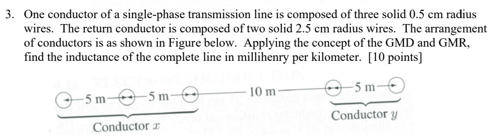 Solved 3. One conductor of a single-phase transmission line | Chegg.com