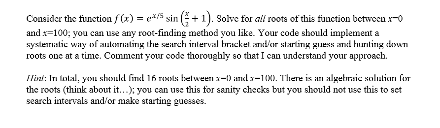 Solved Consider the function f(x) = ex/5 sin ( + 1). Solve | Chegg.com