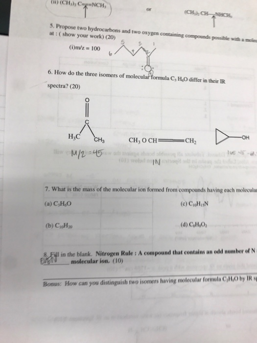 Solved Propose two hydrocarbons and two oxygen containing | Chegg.com