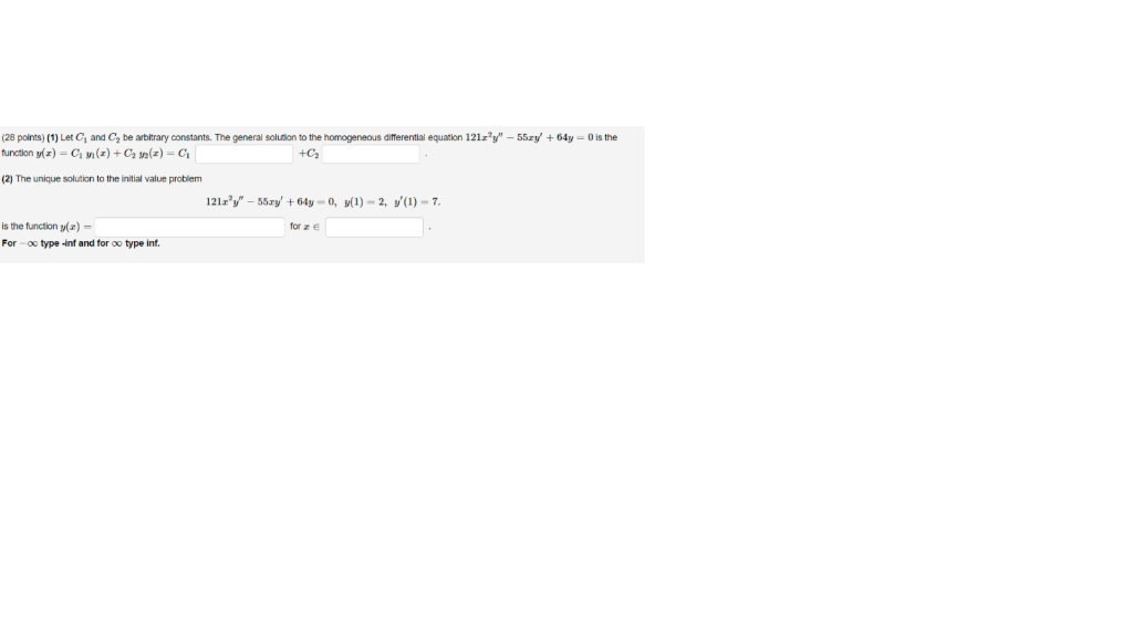 Solved Let C1 and C2 be arbitrary constants. The general | Chegg.com
