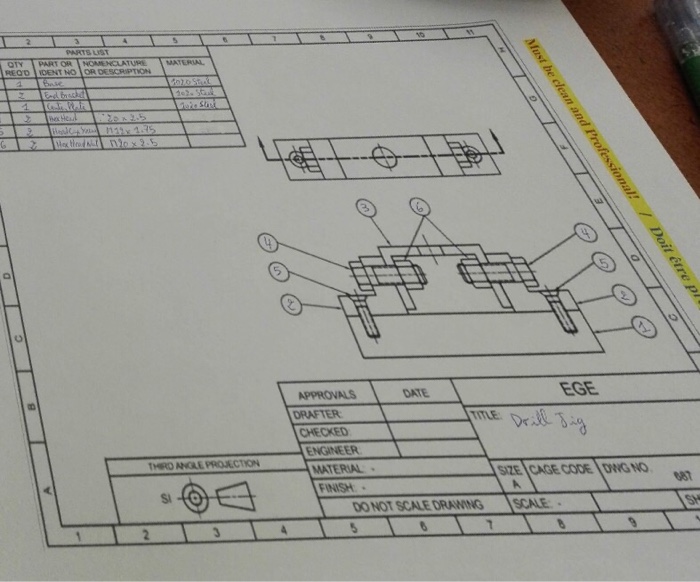 Solved Question-1 (25 pts) Consider the Drill Jig assembly | Chegg.com