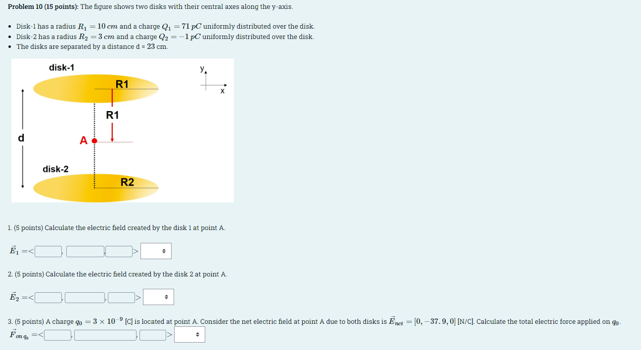 Solved Problem 10 (15 points): The figure shows two disks | Chegg.com