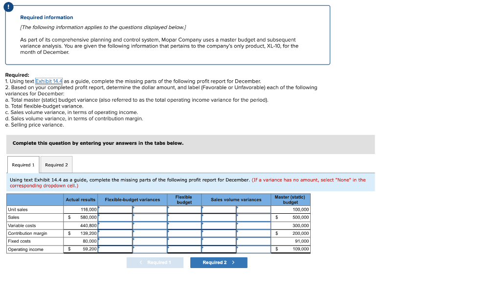 Solved EXHIBIT 14.4 Breakdown of Total Operating Income | Chegg.com