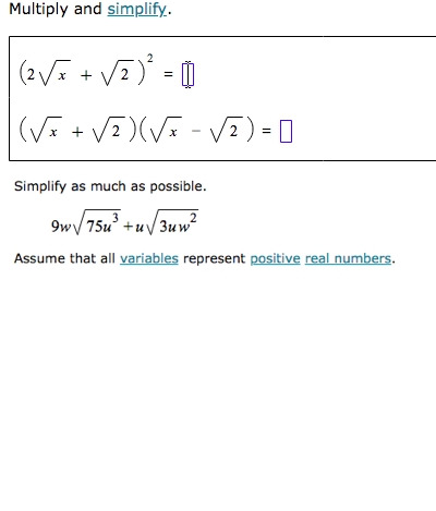 Solved Multiply and simplify. Assume that all variables | Chegg.com