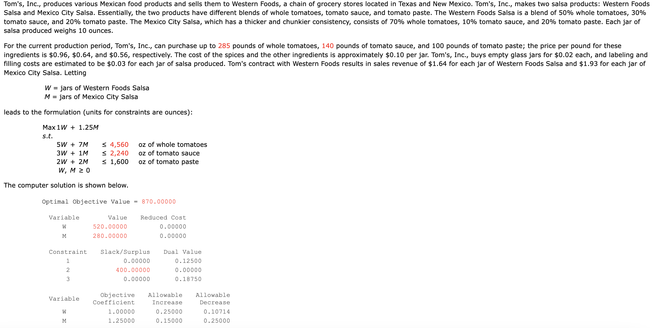 Solved (a) What is the optimal solution, and what are the | Chegg.com