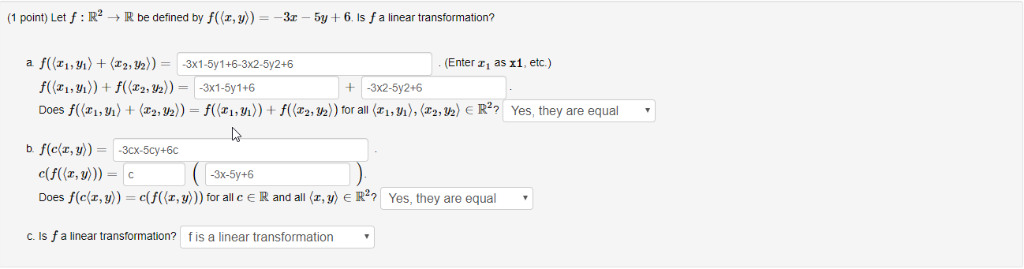 Solved point) Let f R2 R be defined by f((z, y)) 3r 5y6. Is | Chegg.com