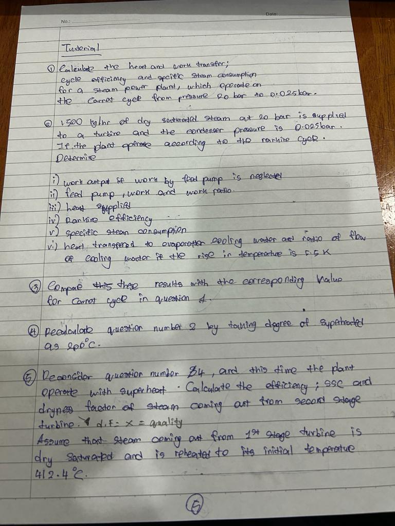 Solved Tutorial(1) ﻿Calculate the heart and work | Chegg.com