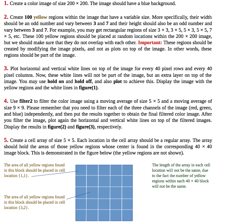 1. Create a color image of size 200 x 200. The image | Chegg.com