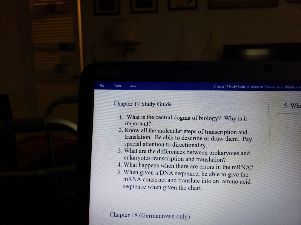 Solved Chapter 17 Study Guide (4) (Protected View) -Word | Chegg.com