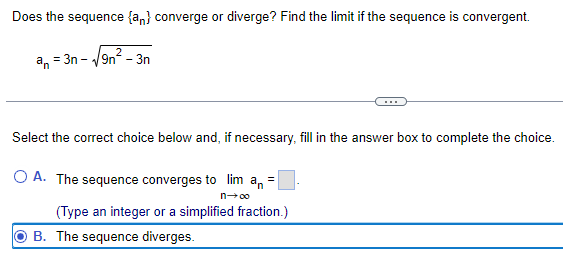 Solved Does the sequence {an} converge or diverge? Find the | Chegg.com