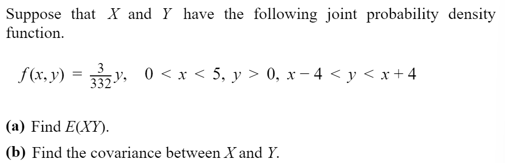 Solved Suppose that X and Y have the following joint | Chegg.com