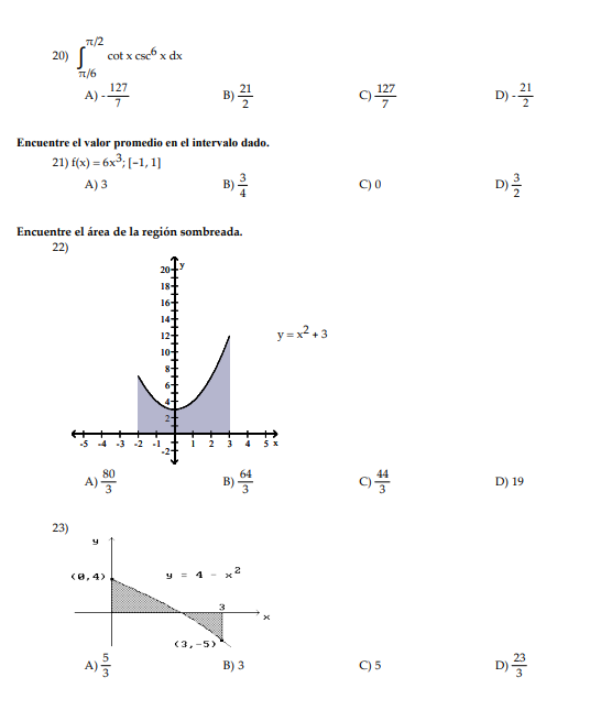 Solved ∫π6π2cotxcsc6xdxA-1277B212C1277D-212Encuentre el | Chegg.com
