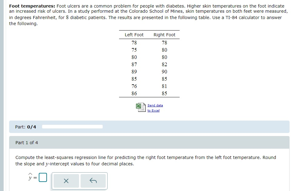 Solved Foot temperatures: Foot ulcers are a common problem | Chegg.com