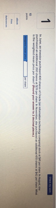 Solved In June, an investor purchased 400 shares of Oracle | Chegg.com