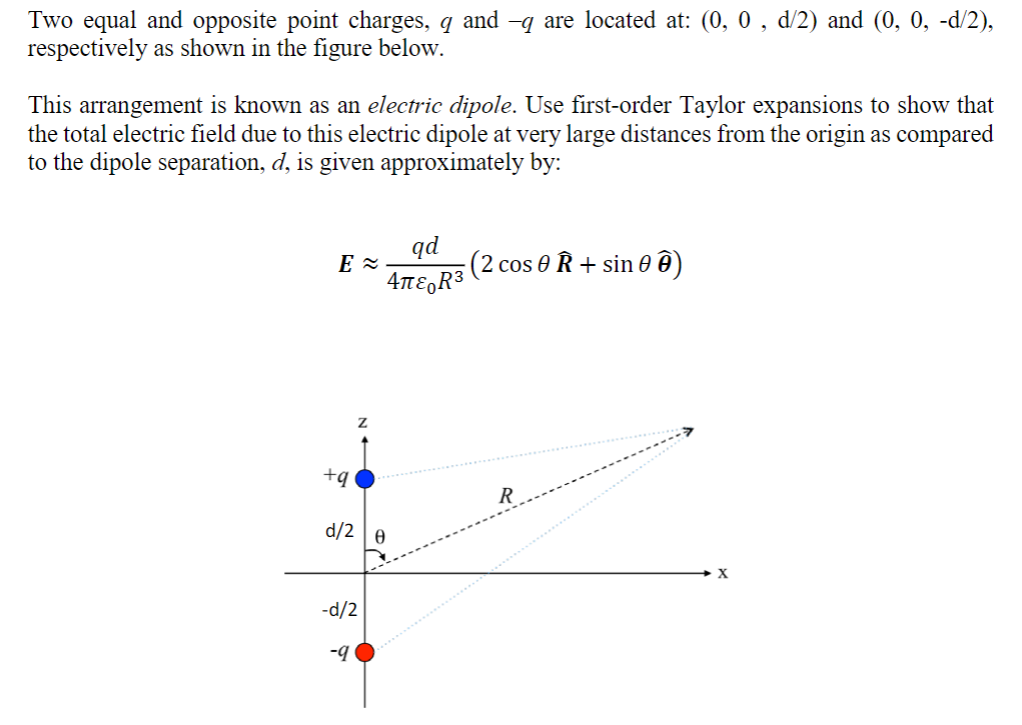 Solved Two equal and opposite point charges, q and -q are | Chegg.com