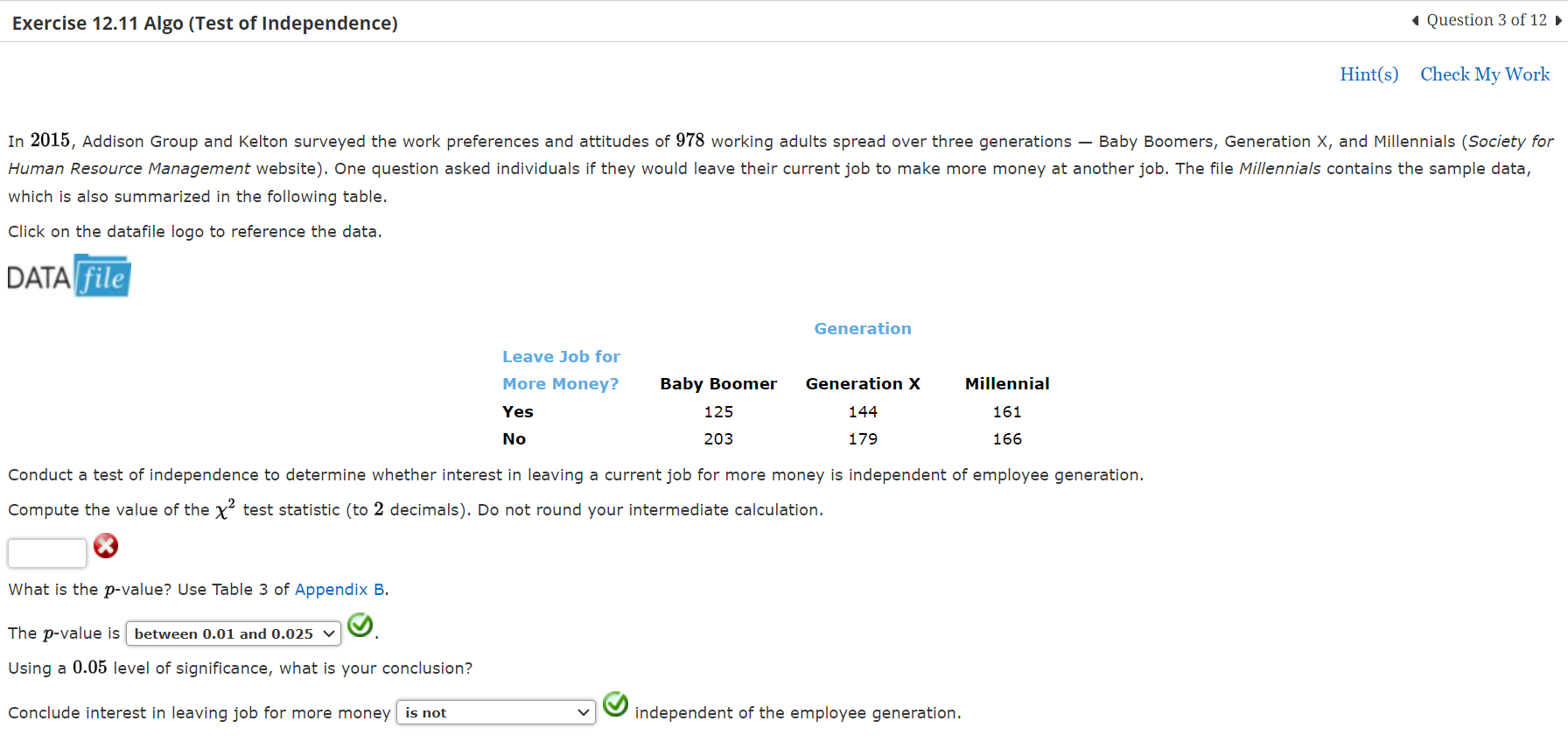 Solved Exercise 12.11 Algo (Test of Independence) - Question | Chegg.com