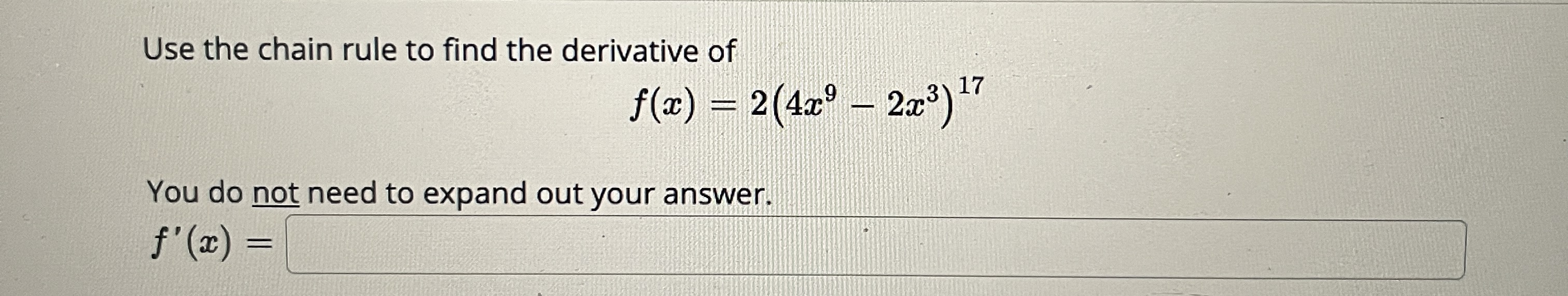 Solved Use the chain rule to find the derivative | Chegg.com
