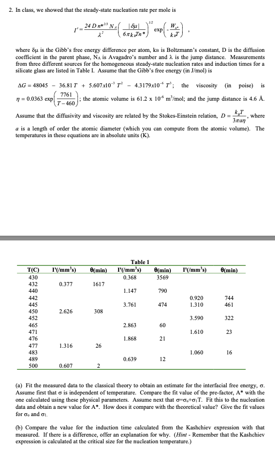 2 In Class We Showed That The Steady State