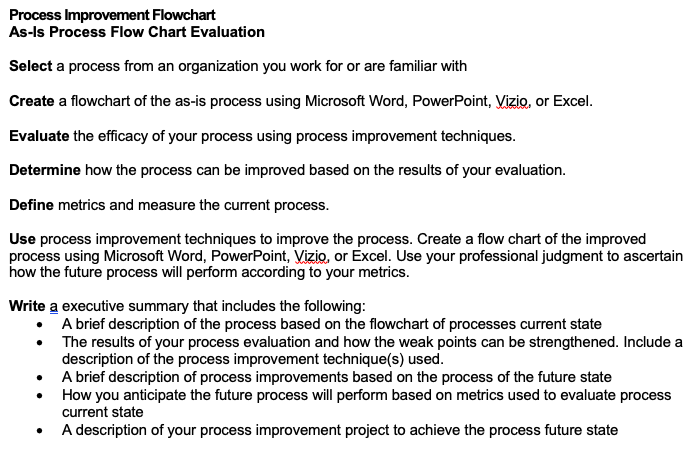 Solved Process Improvement Flowchart As-ls Process Flow | Chegg.com