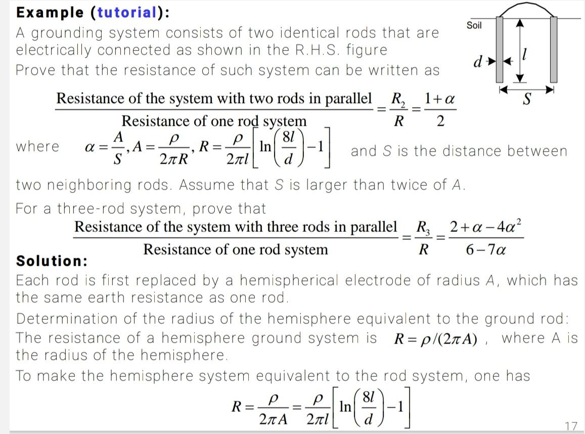 Solved Example (tutorial): A grounding system consists of | Chegg.com