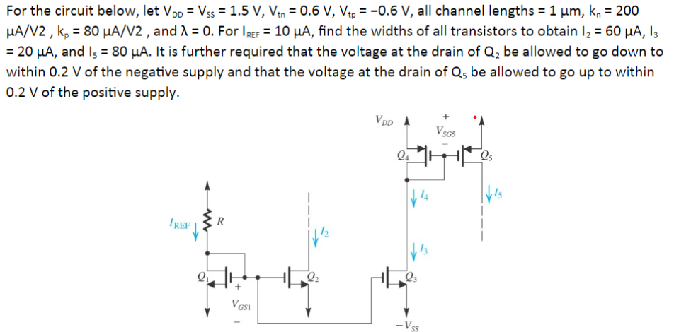 Solved For the circuit below, let Vpp = Vss = 1.5 V, Vth = | Chegg.com