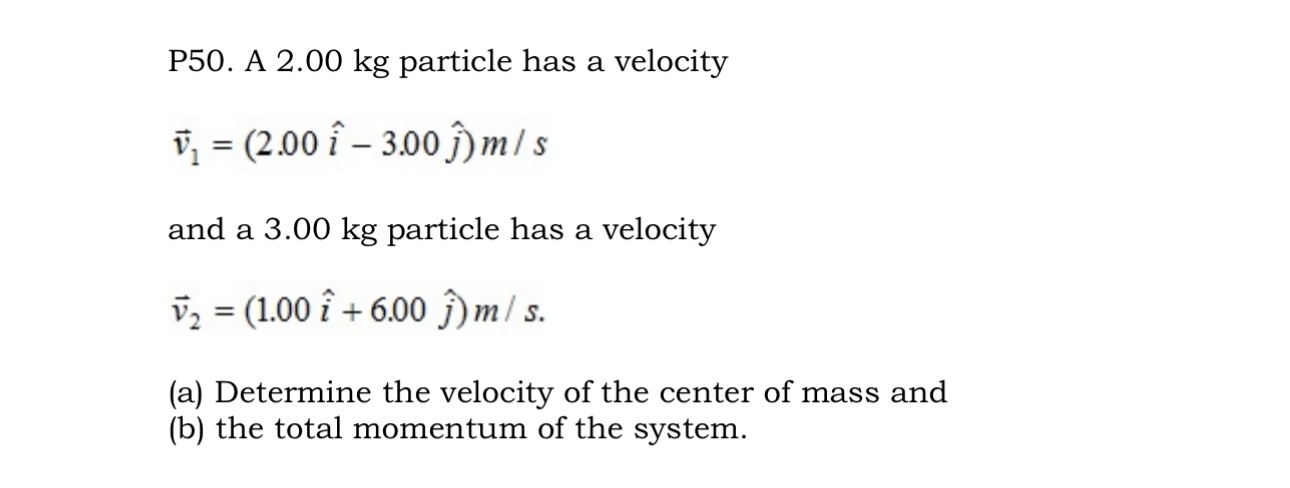 Solved P50. ﻿A 2.00 ﻿kg particle has a | Chegg.com