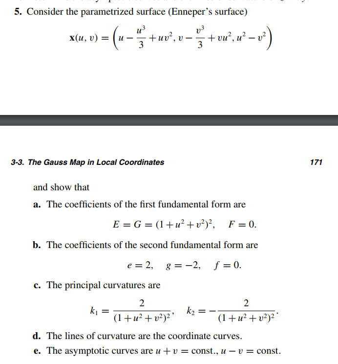 Solved 5. Consider the parametrized surface (Enneper's | Chegg.com