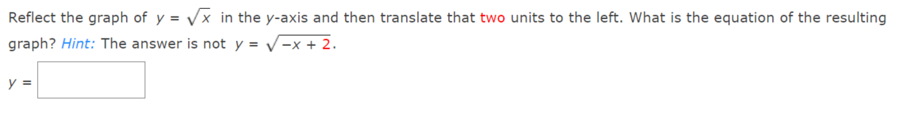 Solved Reflect the graph of y=x in the y-axis and then | Chegg.com