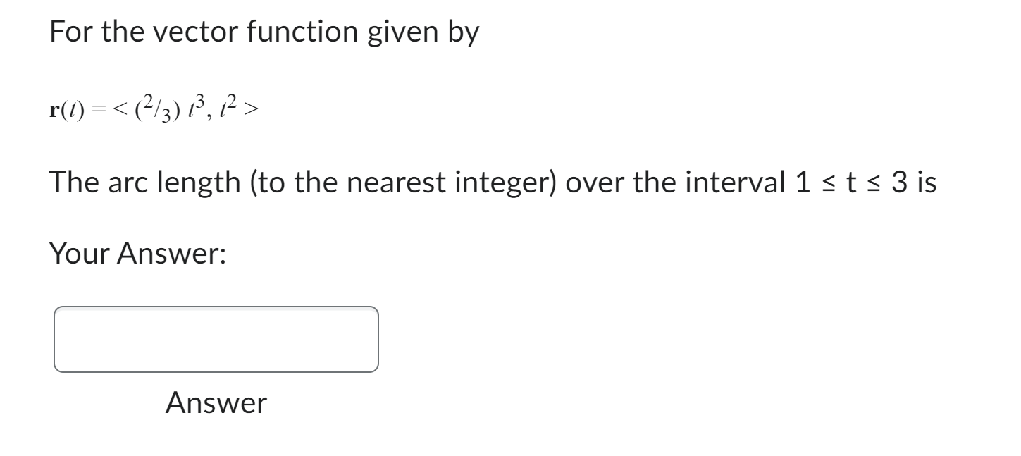 For the vector function given by r(t)= | Chegg.com