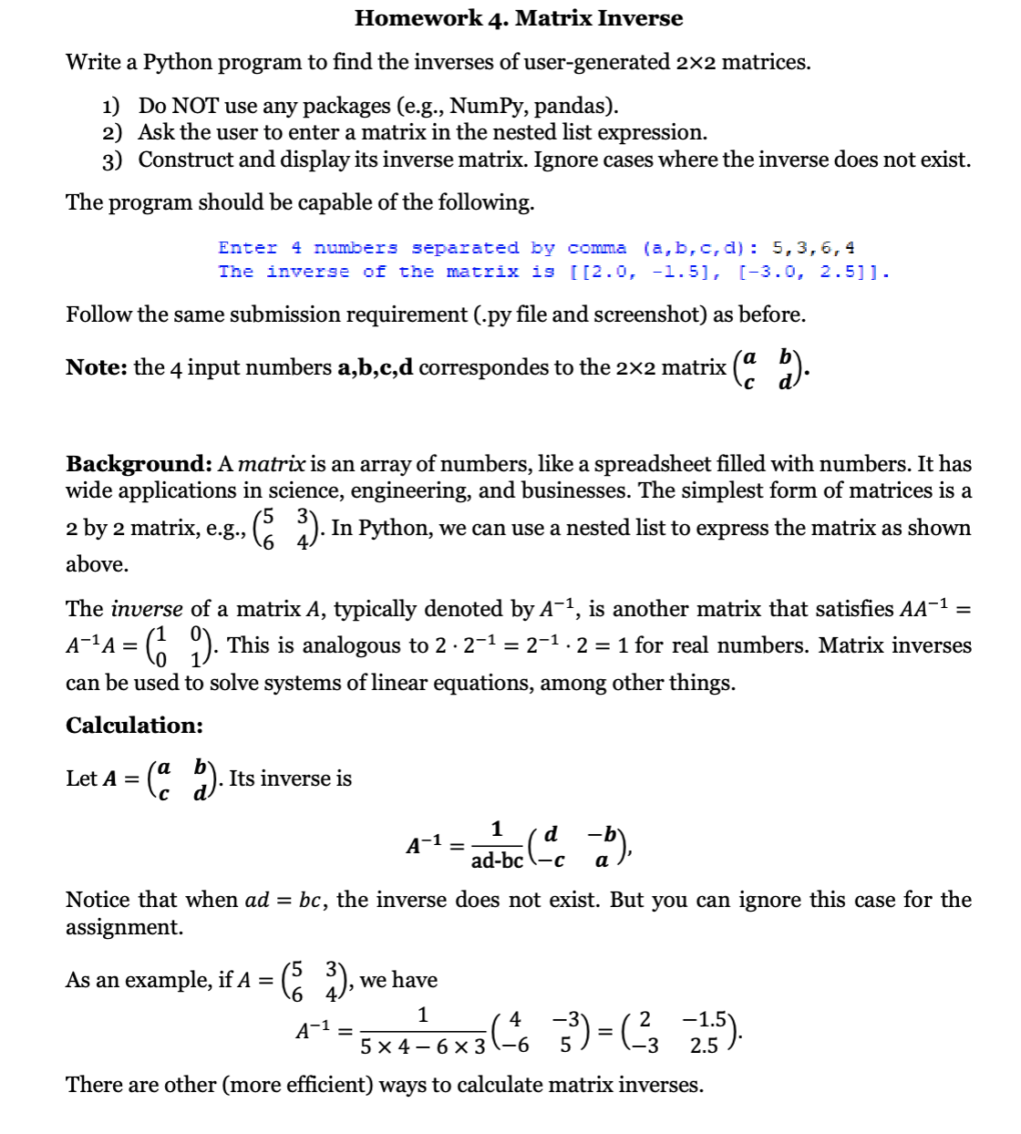 Solved Background: A matrix is an array of numbers, like a | Chegg.com
