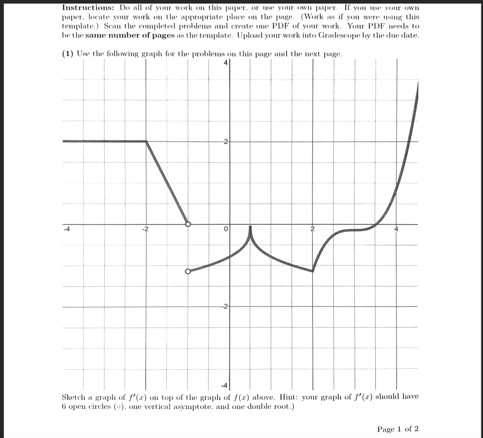 Solved Instructions: Do all of your work on this paper, or | Chegg.com