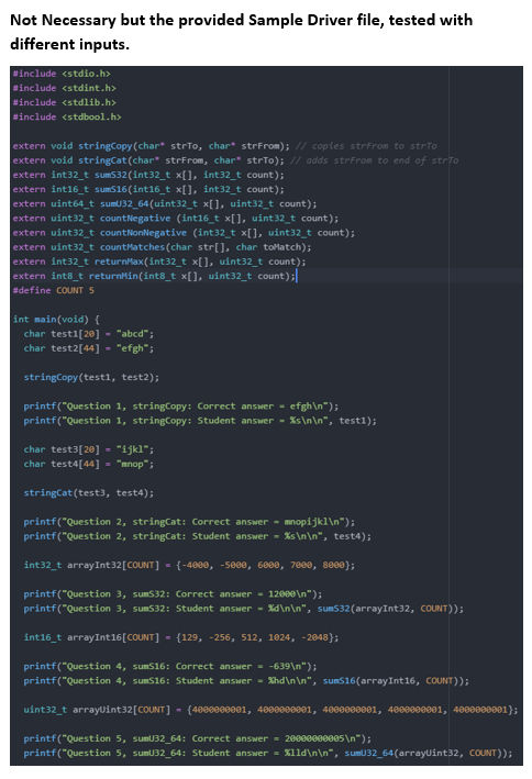 Solved Write ARM assembly implementations for all of the | Chegg.com