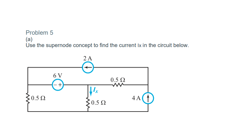 Solved Problem 5 (a) Use the supernode concept to find the | Chegg.com