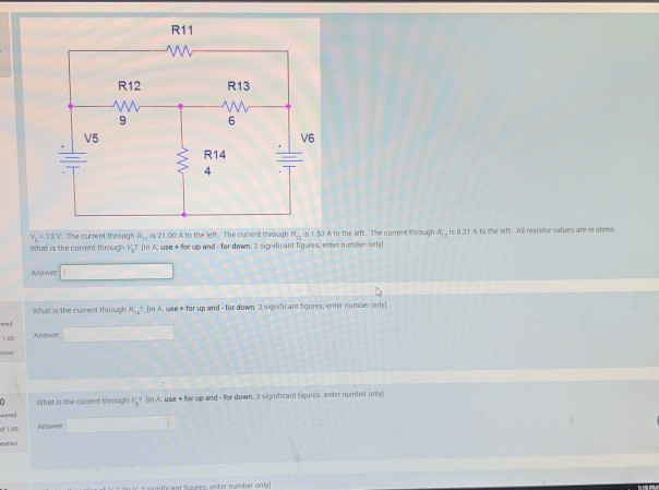 Solved R11 R12 R13 w 17 R14 is 21 A to the left All resistor | Chegg.com