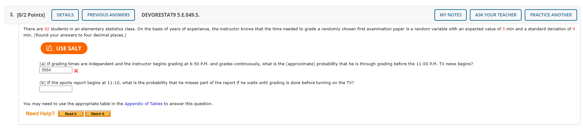 Solved 3. [0/2 Points] DETAILS PREVIOUS ANSWERS DEVORESTAT9 | Chegg.com