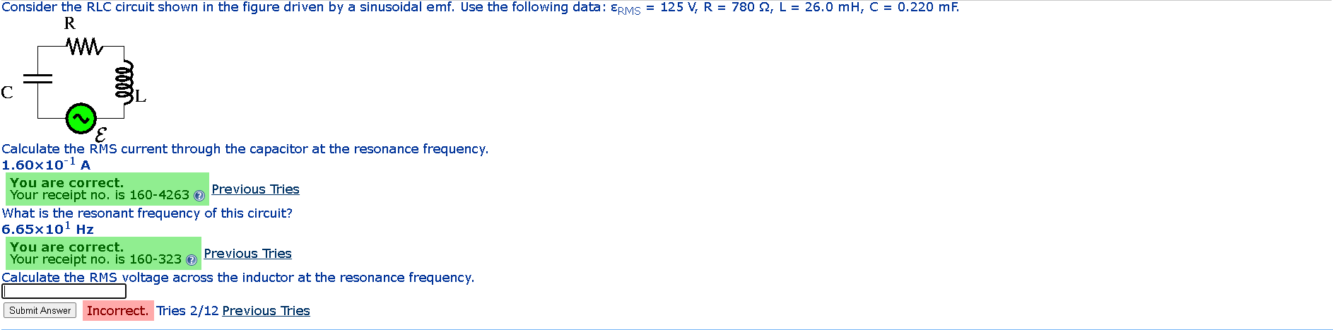 Solved Consider the RLC circuit shown in the figure driven | Chegg.com