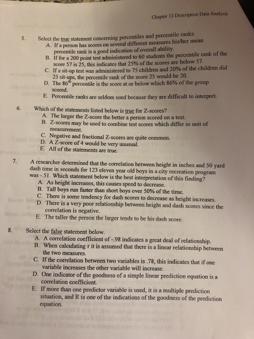 Solved Chapter 13 Descriptive Data Analysis CHAPTER 13 | Chegg.com