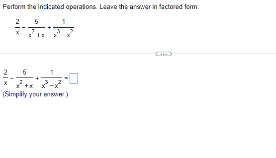 Solved Perform the indicated operations. Leave the answer in | Chegg.com