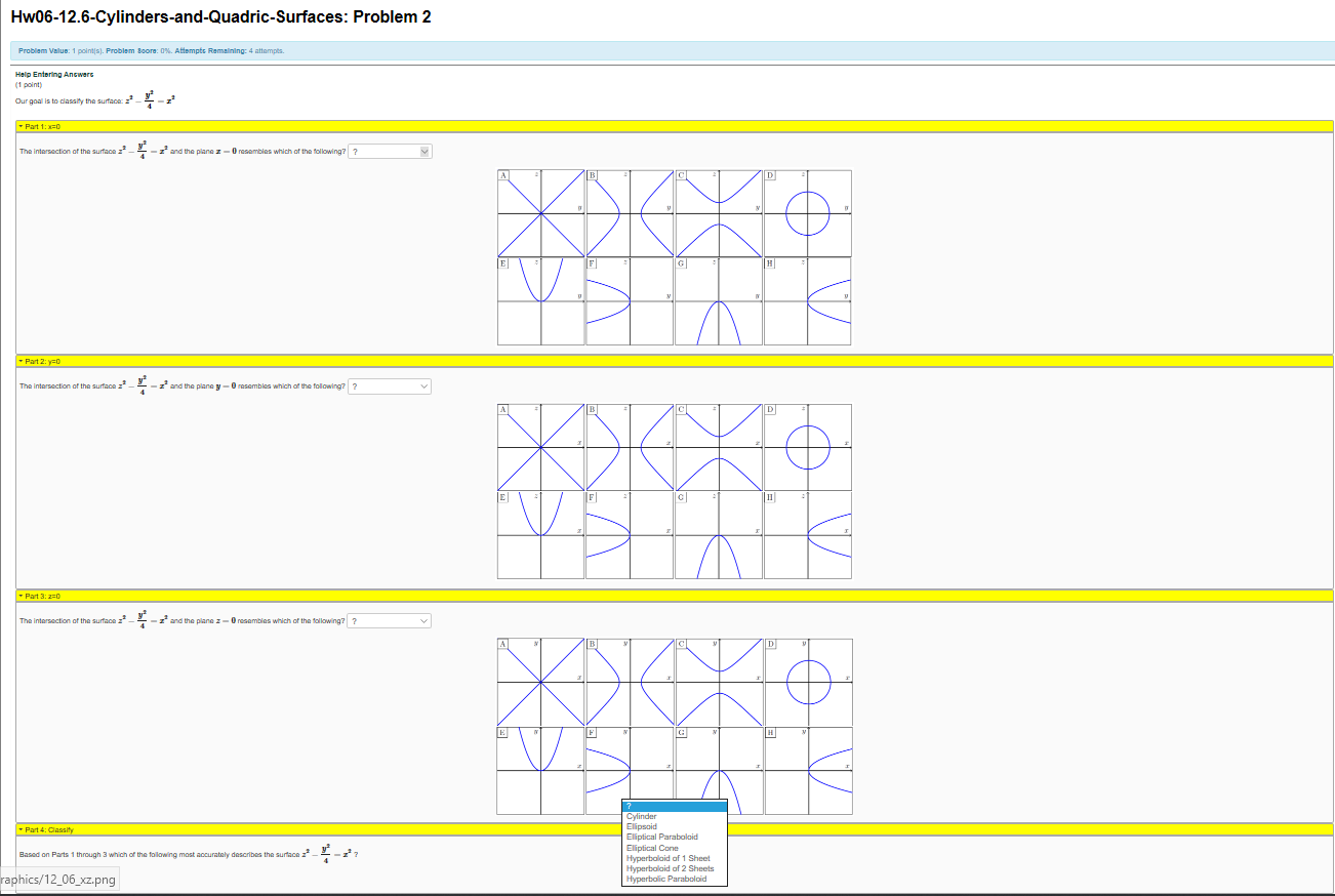 Solved Hw06-12.6-Cylinders-and-Quadric-Surfaces: Problem 2 | Chegg.com