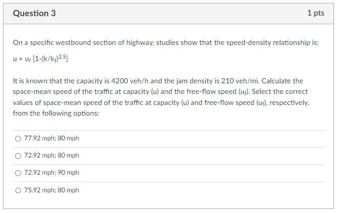 Solved On a specific westbound section of highway, studies | Chegg.com