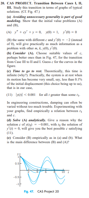 Solved 20. CAS PROJECT. Transition Between Cases I, II, III. | Chegg.com