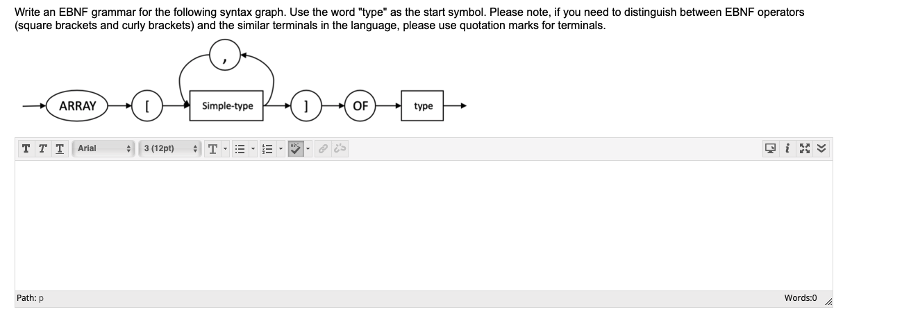 Write an EBNF grammar for the following syntax graph. | Chegg.com