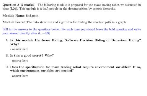 Solved Question 3 (5 marks! The following module is proposed | Chegg.com