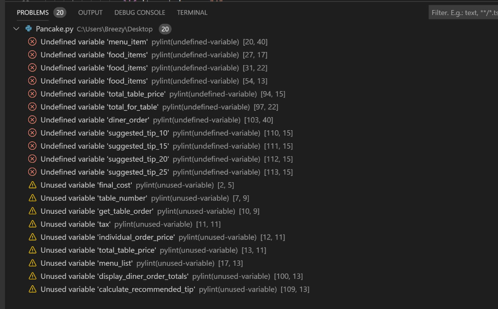 Solved N c) Users Breezy > Desktop > Pancake.py > main | Chegg.com