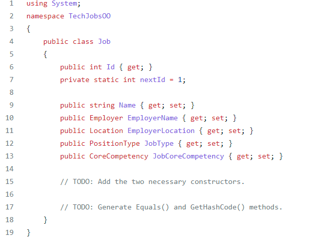 Solved Complete the Job Class Now open the Job file. OOF! | Chegg.com