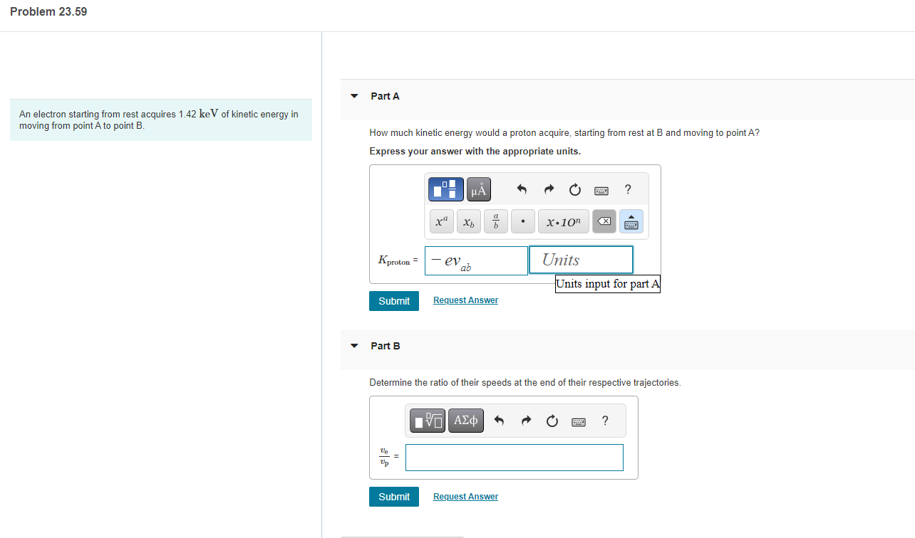 An electron starting from rest acquires 1.42keV of | Chegg.com