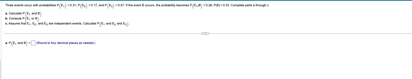 Solved Three events occur with probabilities | Chegg.com