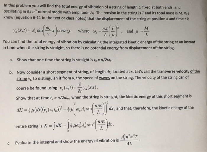 Solved In this problem you will find the total energy of | Chegg.com