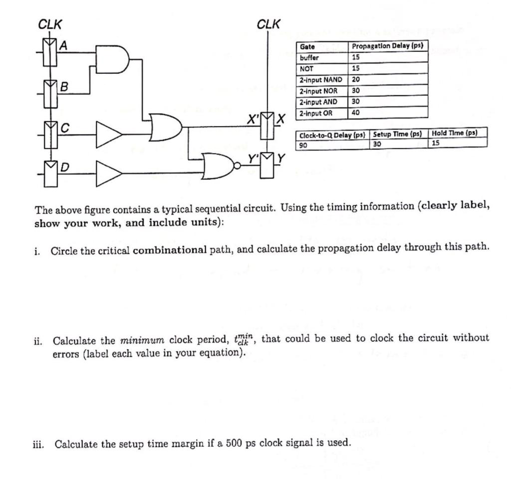 CLK CLK A Gate buffer NOT 2-input NAND 2-input NOR | Chegg.com