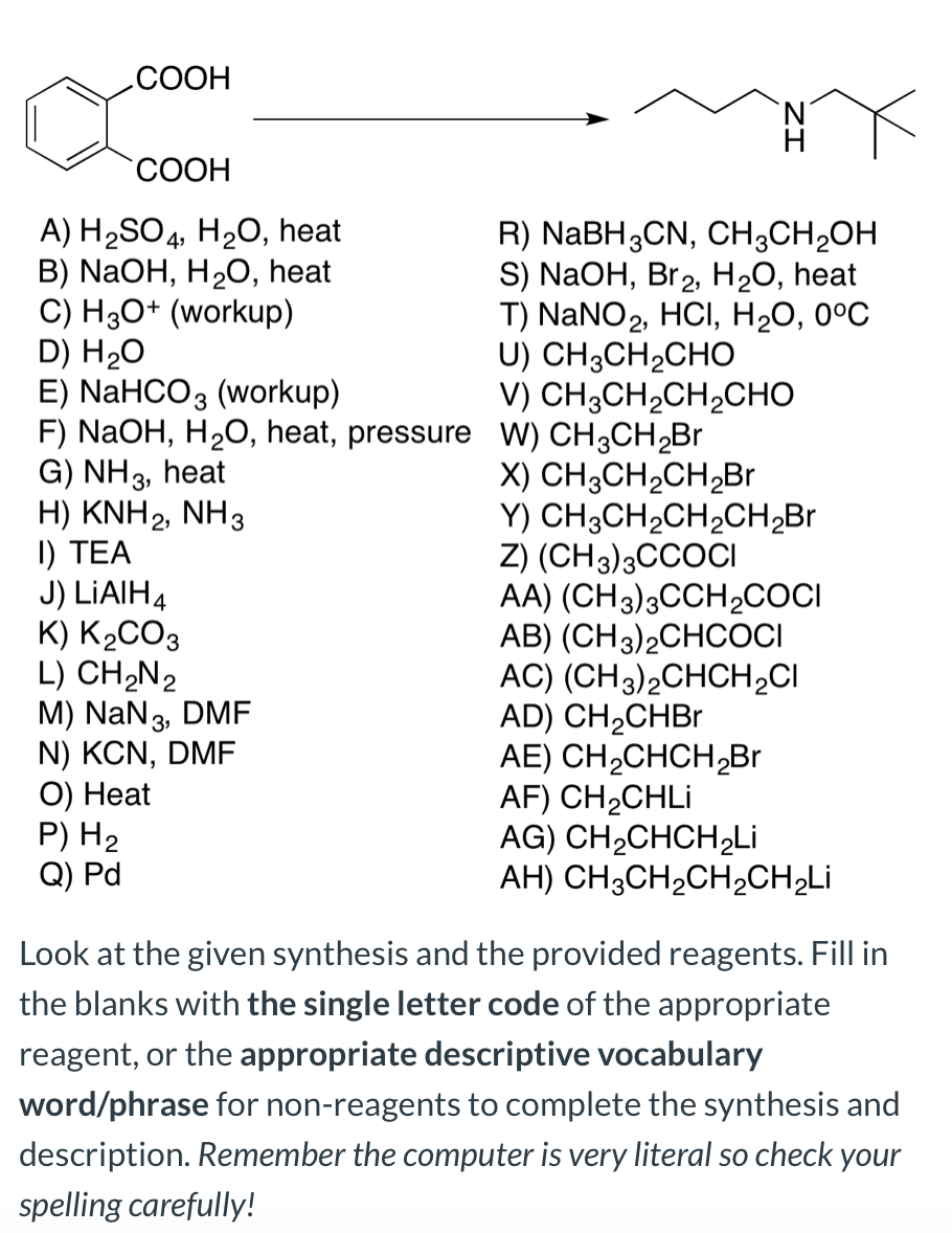 Solved COOH -COOH A) H2SO4, H2O, heat R) NaBH3CN, CH2CH2OH | Chegg.com